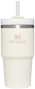 stanley quencher h2.0 flowstate stainless steel vacuum insulated tumbler with lid and straw for water, iced tea or coffee, smoothie and more, cream , 14 oz