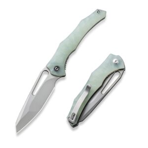 civivi spiny dogfish folding knife, gavko knives pocket knife for edc, 3.47" utility knife 14c28n steel blade g10 handle thumb hole opener liner lock c22006-2