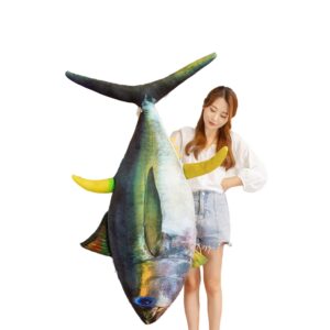 tongman 20” realistic tuna fish plush toy, super soft plush dolls stuffed toys, plush toy marine animal plush toy plush doll gift (fish shaped pillow 20 inches)