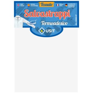 USIT, 1pc Thermoadhesive Cotton Repair Patch, 18"x4.5", Lightweight and Resistant, White