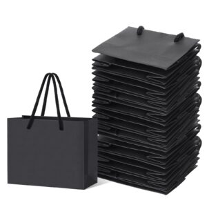 yexiya extra small black gift bags 3.94 x 4.72 x 2.36 inch paper gift bags with handle mini gift wrap for present craft party favor(24 pcs)