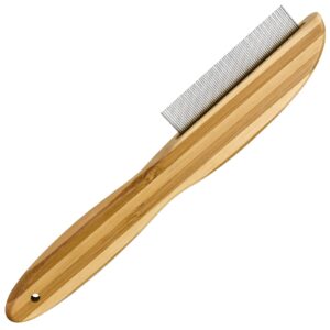 dandruff comb, stainless steel fine tooth comb wooden handle dandruff remover flea lice comb multifunction hair grooming brush for kids adults pets dog