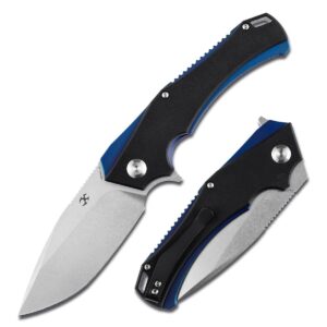 kansept mini hellx pocket knife with 3.25in d2 blade edc knife with pocket clip black g10 handle, easy open knife t2008a1