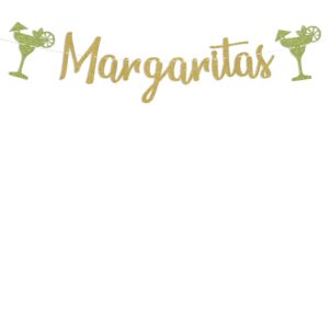 margaritas banner, gold glitter margarita bar decorations, fiesta bridal shower baby shower decorations, cinco de mayo mexican fiesta themed party decorations