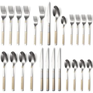 20-piece silverware set stainless steel flatware set for 4 kitchen utensil cutlery sets includes forks spoons knives for home restaurant hotel