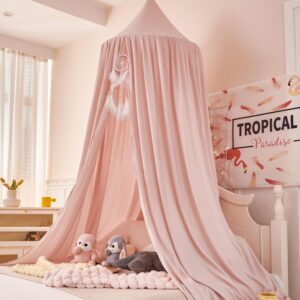 dix-rainbow Princess Decor Canopy for Kids Bed, Soft and Durable Bed Canopy for Girls Room Tent Canopy Dreamy Mosquito Net Bedding, Children Reading Nook Canopies Indoor