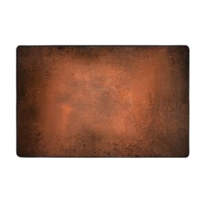 Paint Hammered Abstract Orange Brown Vintage Aged Copper Burnt Dirty Dark Antique Area Rugs, Soft Rug for Living Room Bedroom, Soft Non-Slip Easy Clean Upholstery Carpet, 2x3ft