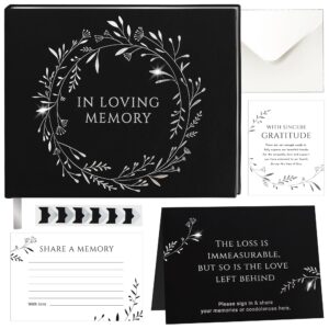 d-katel funeral guest book, celebration of life guest book set, guest book, memory book, guest book for funeral with thank you cards with envelopes, funeral guest book for memorial service