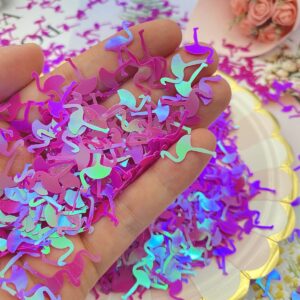 2000 pieces flamingo party glitter pvc confetti for handicrafts, card diy, engagement wedding bridal shower birthday valentines party decorations (plum red)