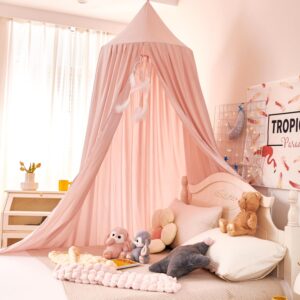 dix-rainbow princess decor canopy for kids bed, soft and durable bed canopy for girls room tent canopy dreamy mosquito net bedding, children reading nook canopies indoor