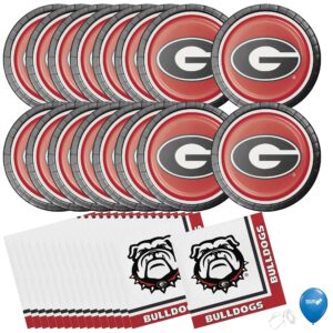 university of georgia party supplies bundle | university of georgia graduation party supplies | university of georgia tailgate party supplies (pack for 16)