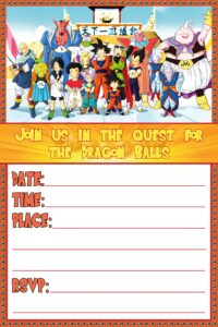 natural behaviour set of 20 anime cartoon ball-themed happy birthday invitation cards & envelopes - lightweight (240g), postcard style invites for the perfect party pack