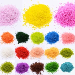 woohome 18 color tree powder model for diy miniature model shrub bushy tuft, diy model trees basing material kit, building model railway fairy garden diorama scenery