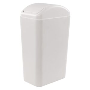 qqbine 3.5 gallon slim trash can with swing lid, swing top plastic garbage bins