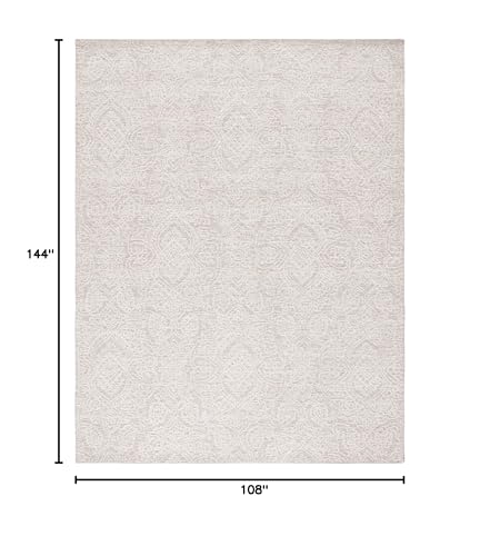 SAFAVIEH Metro Collection Area Rug - 9' x 12', Natural & Ivory, Handmade Wool, Ideal for High Traffic Areas in Living Room, Bedroom (MET998A)