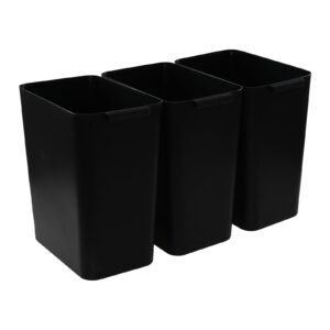 tstorage 4.5 gallon plastic office wastebasket, plastic trash cans, black, 3 packs