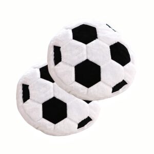 xiyuan 2pack 13.8" football throw pillow plush soccer pillow filled sports balls toy soft and durable soccer basketball sports throw pillow cushion sleep travel pillow sports toy gift (football)