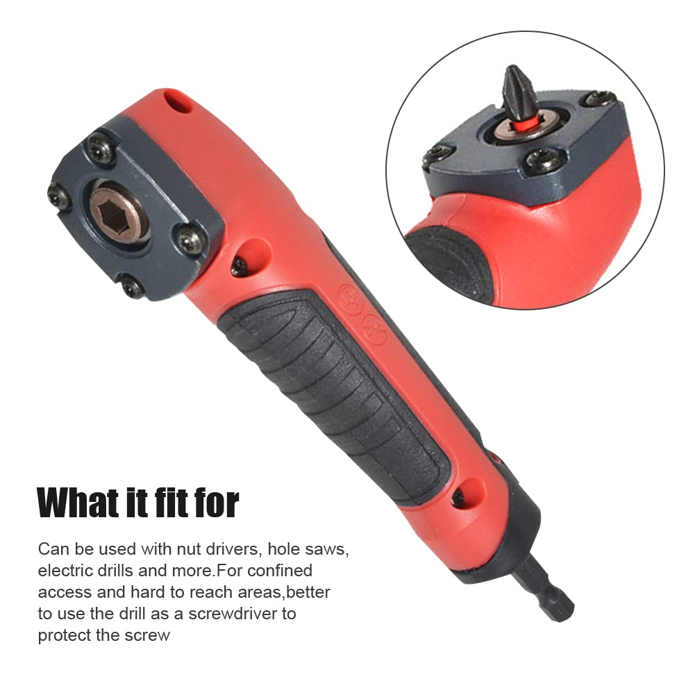 EKDJKK Right Angle Drill Attachment Electric Screwdriver Repair Set 90 Degree Corner Device Screwdriver Socket Adapter Kit 1/4 Inch Right Angle Drill Adapter with 10 Drill Bit Sets for Impact Driver