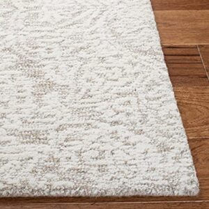 SAFAVIEH Metro Collection Area Rug - 9' x 12', Natural & Ivory, Handmade Wool, Ideal for High Traffic Areas in Living Room, Bedroom (MET998A)