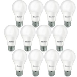 bulbrite pack of 12 item 774235 a19 led bulb, 9w, 60w equiv., dimmable, 3000k, e26 base, 120v soft white light, a-type bulb