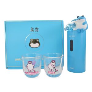 jinro soju dispenser with 2 pcs of soju glasses, automatic drink dispenser for soju only, classic soju brand merch, korean soju, funny gifts, silicone tube 2 sizes, c-type charging [official license]