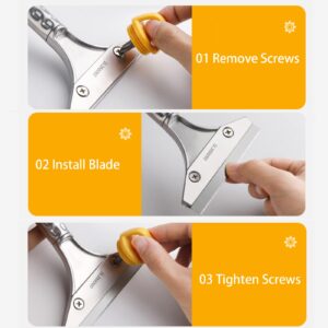 GAILY YOUTH Paint Scraper 2 Pcs, Floor Scraper with 10 Pcs Metal Blades, Long Handle Razor Blade Scraper for Cleaning Stove Top Windows Glass Wallpaper（25 cm)