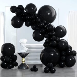 Black Balloons,102pcs Black Balloon Garland Arch Kit 18 12 10 5 Inch Different Sizes Latex Party Balloons Pack for Birthday Party Graduation Baby Shower Wedding Decorations