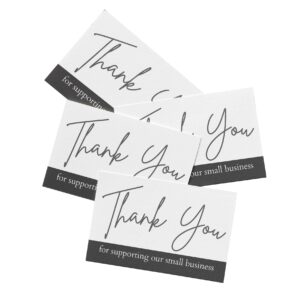 voqado heavy duty thank you cards - 100 pk - gray thank you notes 3.5x2 inches thank you for supporting our business cards handwritten for small businesses and shops (gray, 3.5 x 2 inches)