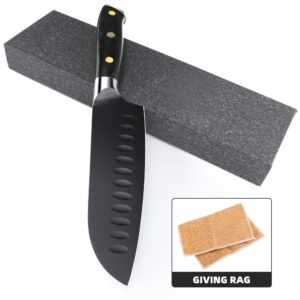 Fseoot Professional Meat Cleaver Knife Titanium Plating Chef Knives High Carbon Stainless Steel Ultra Sharp Kitchen Cutting Knife for Meat Vegetable Cooking Tool Outdoor and Home Use (Black-002)