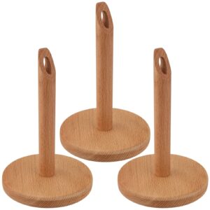 keileoho 3 pcs wood yarn holder, wool yarn holder frame with hole, yarn thread stand holder for knitting crochet yarn skein holder for sewing, dispensing, crafts, gifts