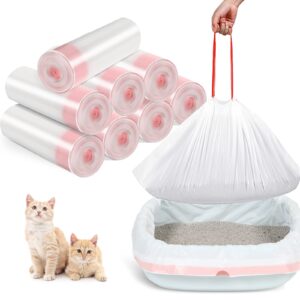 jutom large cat litter box liners, 80 count, 36 x 18 in and 31 x 18 in, scratch resistant hdpe material, convenient drawstring design, keep home clean