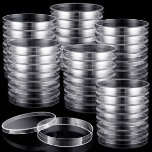 200 pack sterile plastic petri dishes with lids 90mm dia x 15mm deep clear thick science dish lab cell culture dishes for lab science experiment lab analysis equipment projects supplies