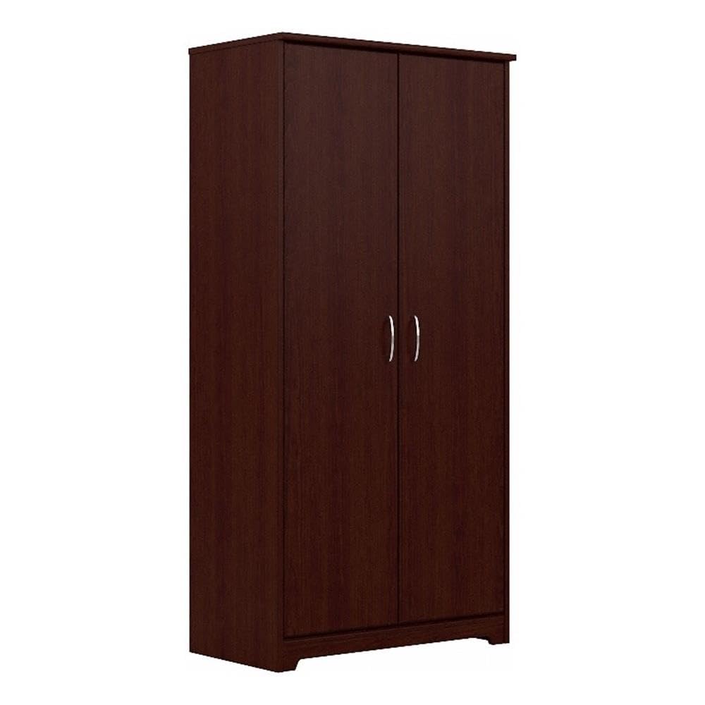 Bush Furniture Cabot Tall Storage Cabinet with Doors in Harvest Cherry