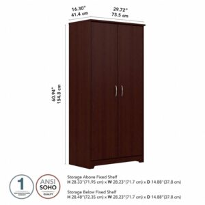 Bush Furniture Cabot Tall Storage Cabinet with Doors in Harvest Cherry