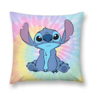 nuigubf compatible with disney lilo & stitch cartoon cute pattern decorative cushion cover, children's super soft pillowcase home soft & comfortable 18x18 inches (double-sided)