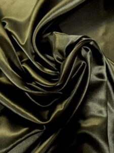 60" olive charmeuse satin fabric by the yard for wedding, decor, costumes, apparel