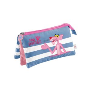 dohe - triple pencil case - pink panther - stripes model