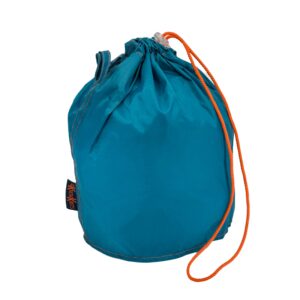 knowknits teal goknit pouch knitting project bag with loop & drawstring (medium)