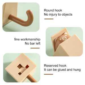 Asodomo 6 Pack Creative Cute Pet Hooks Adhesive Coat Hooks Utility Wall Hooks Decorative Cat Key Holder for Hanging Hat Towel Backpacks Key Scarf Bags