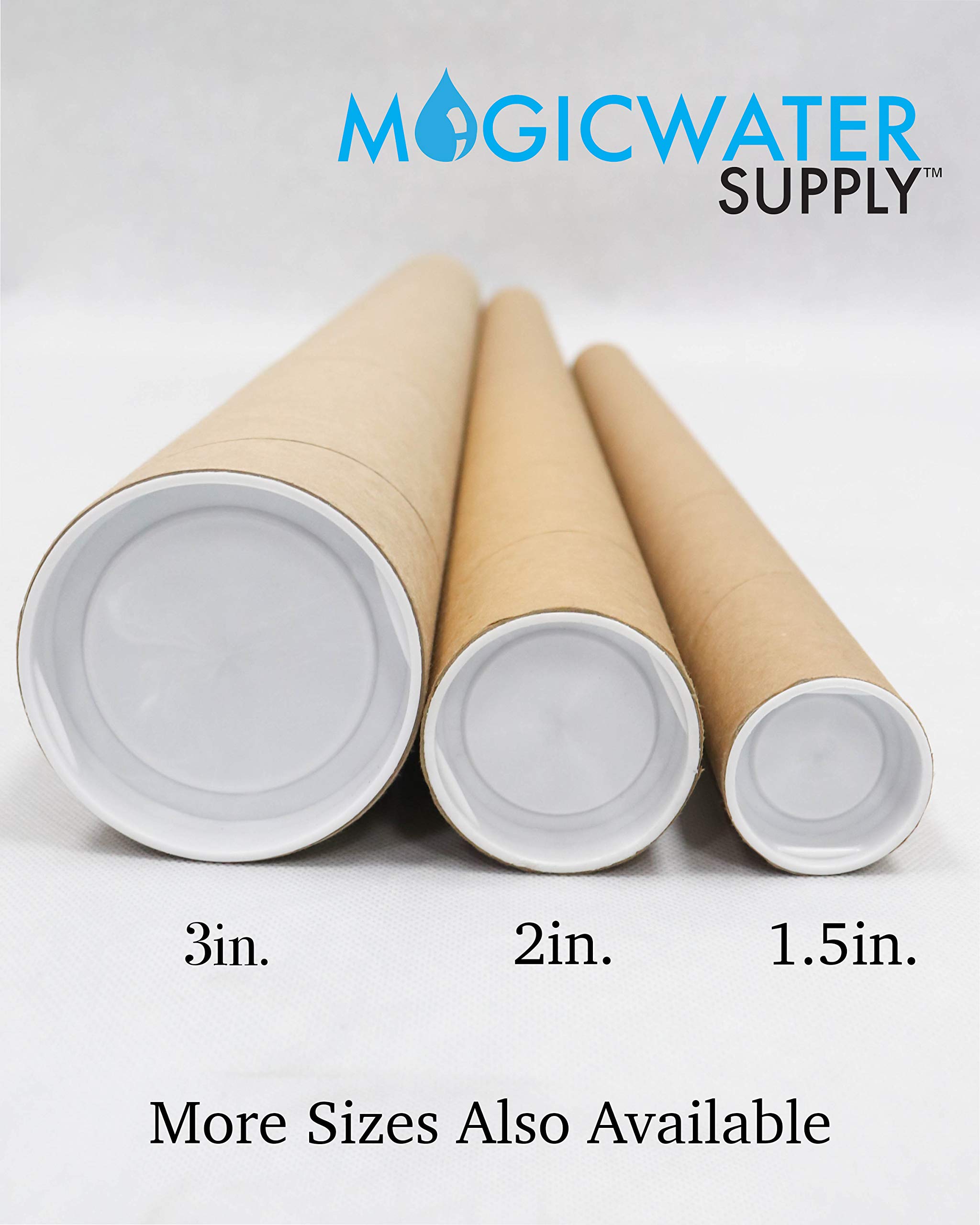 MagicWater Supply Mailing Tube - 2 in x 6 in - Kraft - 12 Pack - for Shipping and Storage of Posters, Arts, Crafts, and Documents