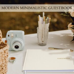 Beautiful Linen Wedding Guest Book for Your Wedding Reception - Simply Elegant Guestbook to Sign in and Add Polaroid Photos - The Perfect Wedding Or Baby Shower Guest Book and Addition to Your Big Day