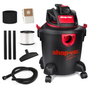 shop-vac 5 gallon 3.5 peak hp wet/dry vacuum, portable heavy-duty shop vacuum 3 in 1 function with attachments for house, garage & workshop, 71-5760588