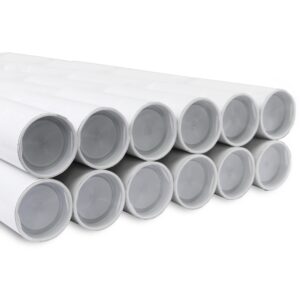 magicwater supply mailing tube - 1.5 in x 9 in - white - 12 pack - for shipping and storage of posters, arts, crafts, and documents