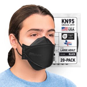 bnx 20-pack kn95 face masks, disposable particulate kn95 mask made in usa, tri-fold cup/fish style