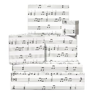 central 23 white wrapping paper - 6 sheets of gift wrap and tags - musical notes - music - birthday wrapping paper for men women - comes with fun stickers - recyclable