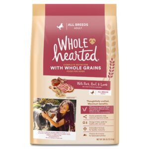 wholehearted whole grains with pork beef & lamb dry dog food 30 lbs.