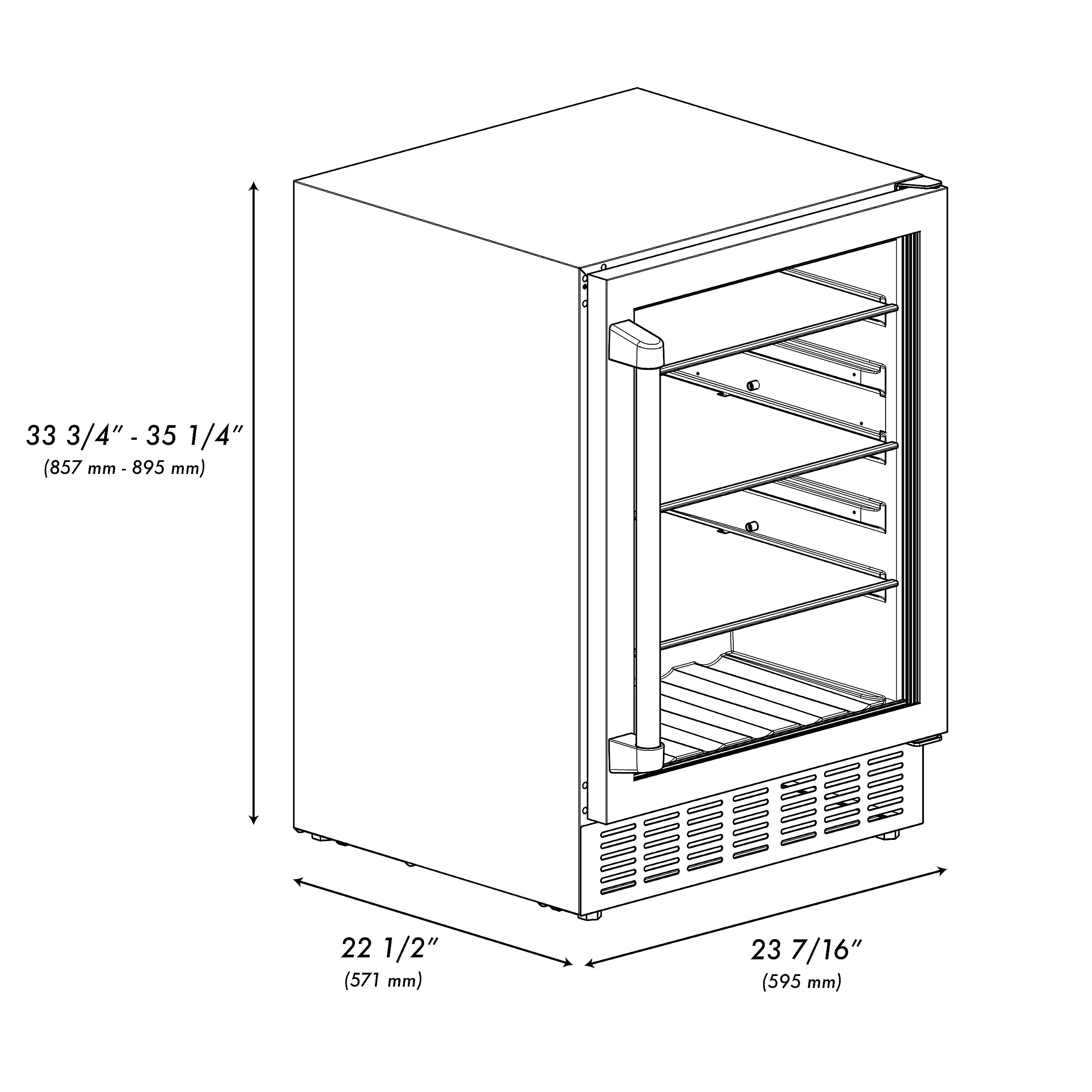 ZLINE 24" Autograph Edition 154 Can Beverage Cooler Fridge with Adjustable Shelves in Stainless Steel with Gold Accents (RBV-US-24-G)