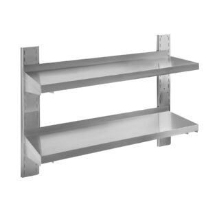 bilpikogoo stainless steel shelf 12.6” x 47”, commercial shelves wall mounted metal shelving stainless steel wall shelf for restaurant, bar, utility room, kitchen and garage