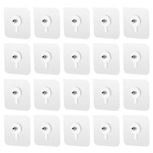 vin beauty 20pcs self adhesive hooks nails wall picture hangers without nails wall hooks reusable removable waterproof transparent sticky hooks for kitchen bathroom hooks