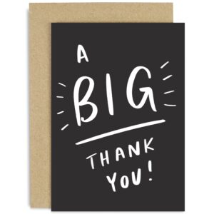 old english co. a big thank you card - fun thank you card for him her them - for friends and family | blank inside with envelope